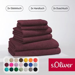 Handtuch Set s.Oliverburgundy, Walkfrottier, Obermaterial: 100% Baumwolle, Handtuch-Sets, "s.Oliver, Premium Qualit&auml;t, 600 gr/m&sup2;", 2 G&auml;stet&uuml;cher