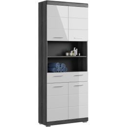 Hochschrank Welltime, B:74cm H:191cm T:31cm, wei&szlig;, FSC-zertifizierter Holzwerkstoff, Badezimmer, Schr&auml;nke, "SIENA, Breite 74cm, 4 T&uuml;ren, 1