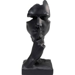 Dekoobjekt KARE DESIGN, B:13cm H:31cm T:11cm, schwarz, Polyresin, Dekofiguren, "Deko Objekt Quiet Face Schwarz 31cm"