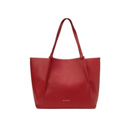 Marc O'Polo MARC O'POLO Damen Shopper "aus genarbtem Rindleder"shiny rot, Leder, unifarben, Taschen