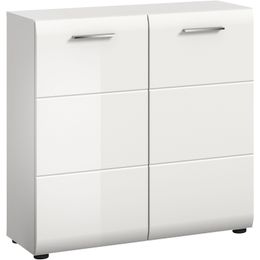 Kommode Home Affaire, B:80cm H:81cm T:34cmwei&szlig; hochglanz tiefzieh, FSC-zertifizierter Holzwerkstoff, Wohnzimmer, Sideboards, "FLORENZ, hochwertige