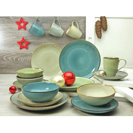 Creatable Kombiservice "Geschirr-Set NATURE COLLECTION", 16 Stk., bunt, Geschirr-Sets, Service, harmonische Naturglasur, 16 Teile, f&uuml;r 4 Personen