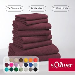Handtuch Set s.Oliverburgundy, Walkfrottier, Obermaterial: 100% Baumwolle, Handtuch-Sets, "s.Oliver, Premium Qualit&auml;t, 600 gr/m&sup2;", 2 G&auml;stet&uuml;cher