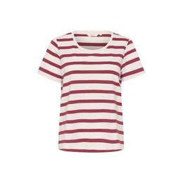 Cream T-Shirt 'Larsa' Damen Gr&ouml;&szlig;e M rot / wei&szlig;meliert