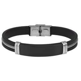 Adelia&acute;s ADELIA ́S Damen Armband "Damen Armband &ndash; Silikonarmband aus Edelstahl 21 cm", 21cm, Edelstahlschwarz, Edelstahl, Armb&auml;nder, Zum Verschenken &ndash; ideal