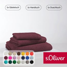 Handtuch Set s.Oliverburgundy, Walkfrottier, Obermaterial: 100% Baumwolle, Handtuch-Sets, "s.Oliver, Premium Qualit&auml;t, 600 gr/m&sup2;", 1 G&auml;stetuch 30x50