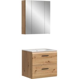 Badezimmer-Set Welltime, B:60cm H:185cm T:46cmartisan oak nb, MDF, Spanplatte, Kastenm&ouml;bel-Sets, Florenz, Badkombination 3-tlg., Artisan Oak NB,