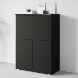 PC-Schrank Home Affaire, B:90cm H:125,1cm T:42cmgraphite schwarz matt, Sekret&auml;re, "Vera, Sekret&auml;r, Home-Office-Schreibtisch mit LED-Beleuchtung",