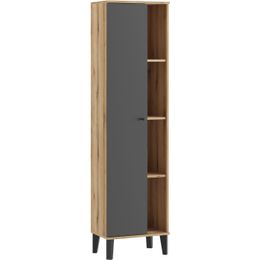 Stauraumschrank Home Affaire, B:51cm H:190cm T:33cmeiche evoke, grau, FSC-zertifizierter Holzwerkstoff, Schr&auml;nke, "Oslo, Badschrank mit Knopfgriff,