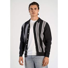 Strickjacke LINDBERGH "LINDBERGH Cardigan", Herren, Gr. L, schwarz, Obermaterial: 100% Baumwolle, Strickjacken Strickjacke