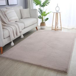 Hochflor-Teppich, B:140cm H:20mm L:200cm, beige, Ayyildiz Teppiche, Polyester, Teppiche, "POUFFY 5100", L&auml;ufer, weicher glatter Softflor, Kaninchen