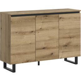 Sideboard Home Affaire, B:120cm H:84cm T:36cmevoke oak nachbildung, FSC-zertifizierter Holzwerkstoff, Wohnzimmer, Sideboards, "TOMA, Breite: 120 cm,