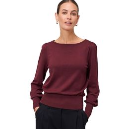 Zero Damen Strickpullover "Damen mit Ballon&auml;rmeln"mystic berry, Gr. 34, unifarben, Strick, Obermaterial: 80% Viskose, 20% Polyester, Pullover,