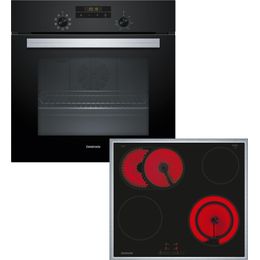 Constructa Backofen-Set "CX3BS605", schwarz, Herdsets