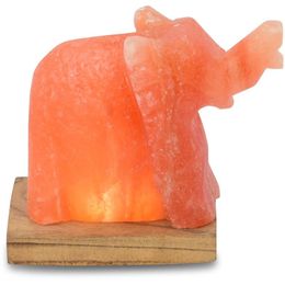 Salzkristall-Tischlampe "Elefant", &Oslash; 7cm H: 11cm, 1 Stk., orange, Himalaya Salt Dreams, Leuchten, Handgefertigt aus Salzkristall - jeder Stein ein