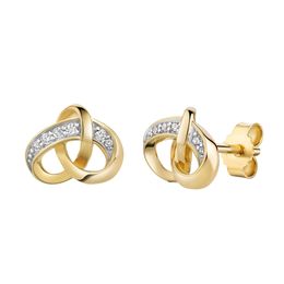 Firetti Damen Paar Ohrstecker "Schmuck Geschenk Gold 333 Ohrschmuck Ohrringe Infinity Optik", Gelbgold 333gelbgoldfarben, wei&szlig;goldfarben,
