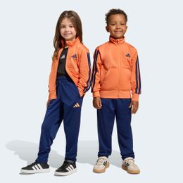 Trainingsanzug adidas Sportswear "LK 3S TR TS 205", Jungen, Gr. 110, dusky orange, dunkelblau, Obermaterial: 100% Polyester, Sportanz&uuml;ge Trainingsanzug