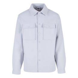 Langarmhemd Urban Classics "Urban Classics Herren Plain Overshirt", Herren, Gr. S, US-Gr&ouml;&szlig;en, lightasphalt, 100% Polyester, unifarben, Hemden