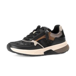 Gabor Damen Sneaker "Sneaker low Materialmix Leder/Lederimitat", Gr. 42schwarz, Schuhe