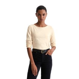 Marc O'Polo MARC O'POLO Damen Langarmshirt "aus Organic Cotton-Qualit&auml;t", beige, Basic, Gr. XXL, gestreift, Obermaterial: 100% Baumwolle, Shirts