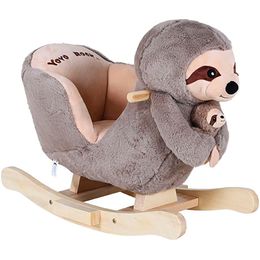 KNORRTOYS Baby Schaukeltier "Faultier Luis", grau, Pl&uuml;sch, B:33cm H:55cm T:70cm, Schaukeltiere, mit Pl&uuml;sch-Faultierbaby