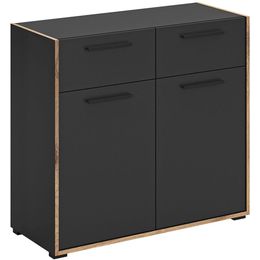 Kommode Home Affaire, B:95cm H:86cm T:37cmbasalt grau, nox oak nachbildung, FSC-zertifizierter Holzwerkstoff, Schlafzimmer, Sideboards, "MUSTA,