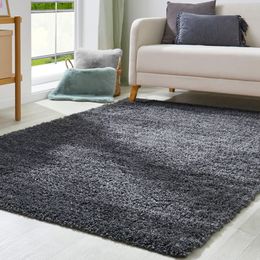 Hochflor-Teppich OTTO HOME, B:80cm H:40mm L:150cm, grau, Polypropylen (PP), Teppiche, "Canberra", Uni Farben, weich & kuschelig, Wohnzimmer,