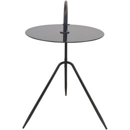 Beistelltisch, B:52cm H:64cm T:45cm, schwarz, HOFMANN LIVING AND MORE, Wohnzimmer, Tische, Mit Sicherheitsglasplatte