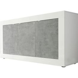 Sideboard Home Affaire, B:160cm H:86cm T:43cm, wei&szlig;, Wohnzimmer, Sideboards, "Basic Breite 160 cm, Kommode 3 T&uuml;ren, Anrichte", Metallgriff, moderne