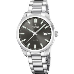 Festina Herren Quarzuhr "Classic Steel"silberfarben, anthrazit, Armbanduhren, Armbanduhr, Herrenuhr, Edelstahlarmband, analog, Tag