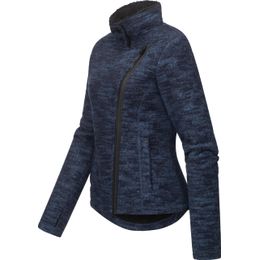 Ragwear Damen Strickfleecejacke "Saskie Melange", blau, Gr. XXL, Obermaterial: 56% Polyester, 44% Baumwolle; Innenfutter: 100% Polyester, Jacken,