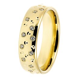 DOOSTI Damen Trauring "Schmuck Geschenk Silber 925 Trauring Ehering Partnerring LIEBE", 54,mit Zirkonia, Silber 925 (Sterlingsilber), 5,5mm, gold,