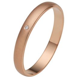 Firetti Damen Trauring "Schmuck Geschenk Gold 375 Hochzeit Ehering "LIEBE"", 52, 0,01 SI = kleine Einschl&uuml;sse mit Brillant, Ros&eacute;gold 375, 3mm, rosa,