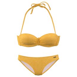 Buffalo Damen B&uuml;gel-Bandeau-Bikini "Romance", gelb, Gr. 36, strukturiert, unifarben, Polyamid, Bikini-Sets, aus Strukturware