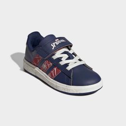 M&auml;dchen Klettschuh "ADIDAS MARVEL SPIDER-MAN GRAND COURT", adidas Sportswear, Gr. 37, blau, Synthetik, Schuhe, f&uuml;r Kinder & Jugendliche
