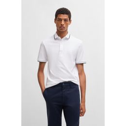 BOSS Orange Herren Poloshirt "Passertip", wei&szlig;, Gr. XXL, kontrastfarbene Details, unifarben, Piqu&eacute;, Obermaterial: 95% Baumwolle, 5% Elasthan, Shirts,