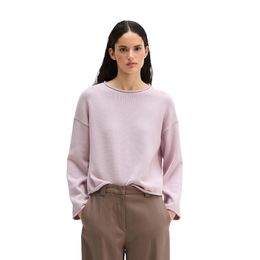 Marc O'Polo Strickpullover MARC O'POLO "aus Heavy Cotton-Garn", Damen, Gr. XXS, dried rose, Obermaterial: 100% Baumwolle, unifarben, U-Boot-Ausschnitt, Pullover Strickpullover