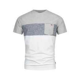 INDICODE JEANS T-shirt 'INSprings' Herren Gr&ouml;&szlig;e XXL grau / dunkelgrau / wei&szlig;