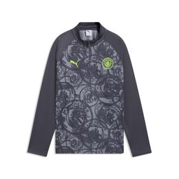 Puma Kinder T-Shirt "Manchester City Aufw&auml;rmoberteil Jugendliche"galactic gray pro gr&uuml;n, Gr. 116, Obermaterial: 100% Polyester, Shirts