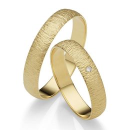 Firetti Damen Trauring "Schmuck Geschenk Gold 375 Hochzeit Ehering "LIEBE"", 63, 0,01 SI = kleine Einschl&uuml;sse mit Brillant, Gelbgold 585, 5mm, gold,