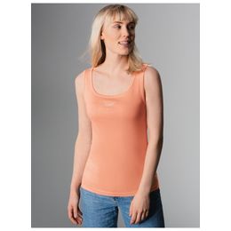 TRIGEMA Damen Tanktop "TRIGEMA Tr&auml;gershirt mit Kristallsteinen", rot, Gr. S, 95% Baumwolle, 5% Elasthan, Tops