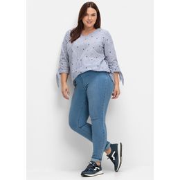 sheego Damen Jeansleggings, blau, Gr. 58, unifarben, 37% Viskose, 34% Baumwolle, 27% Polyester, 2% Elasthan, Jeans