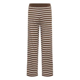 Saint Tropez Damen Strickhose "MilaSZ Striped Pants", braun, Gr. XL, gestreift, Web, Obermaterial: 80% Viskose, 20% Polyacryl, Hosen