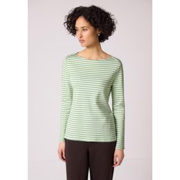 Street One Damen Langarmshirtpale mint gr&uuml;n, Gr. 38, gestreift, Web, 100% Baumwolle, Shirts, aus reiner Baumwolle