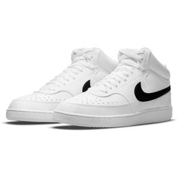 Nike Sportswear Herren Sneaker "COURT VISION MID NEXT NATURE", Gr. 47, schwarz-wei&szlig;, Synthetik, Schuhe, inspiriert vom Design des Nike Air Jordan