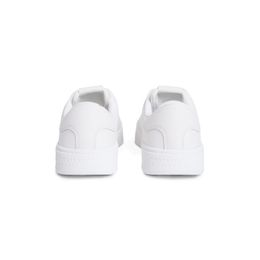 Tommy Jeans Damen Plateausneaker "TJW SCRIPT CUPSOLE", Gr. 35ecru, Leder, Lederimitat, Schuhe, Freizeitschuh, Halbschuh, Schn&uuml;rschuh mit seitlicher