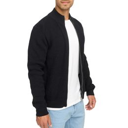 INDICODE Herren Strickjacke "INEmil Cardigan", schwarz, Gr. M, unifarben, Strick, Obermaterial: 60% Polyester, 40% Baumwolle, Strickjacken