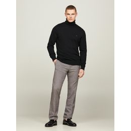 Tommy Hilfiger Herren Rollkragenpullover "PIMA ORG CTN CASHMERE ROLL NECK", schwarz, Gr. M, Obermaterial: 92% Baumwolle, 8% Kaschmir, Pullover