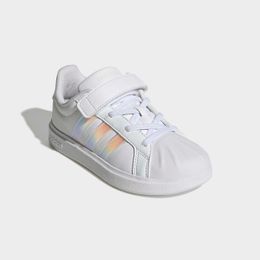 Sneaker adidas Sportswear "STREETTALK KIDS", Damen, Gr. 33, cloud wei&szlig;, iridescent, core wei&szlig;, Synthetik, Schuhe Sneaker, inspiriert vom Design des adidas superstar, f&uuml;r Kinder