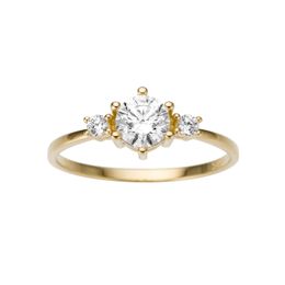 Firetti Damen Goldring "Schmuck Geschenk Gold 333 Damenring Verlobungsring Goldring Solit&auml;r", 19, Gelbgold 333, 7mm, gold, Gelbgold 333, Fingerringe,